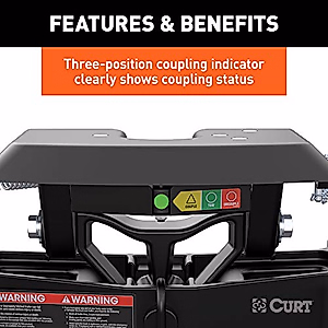 CURT 16070 A30 5th Wheel Hitch, 30,000 lbs, Select Chevrolet Silverado, GMC Sierra 2500, 3500 HD, 8-Foot Bed Puck System