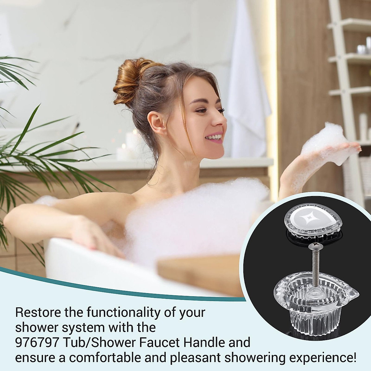 Shower Knob Handle Kit for Chateau Collection, Replacement Shower Knob Handle Compatible with Moen 96782/96791/96797/98039 Faucet Handle Kit, Fits for Moen Chateau Tub and Shower/Bathroom Sinks