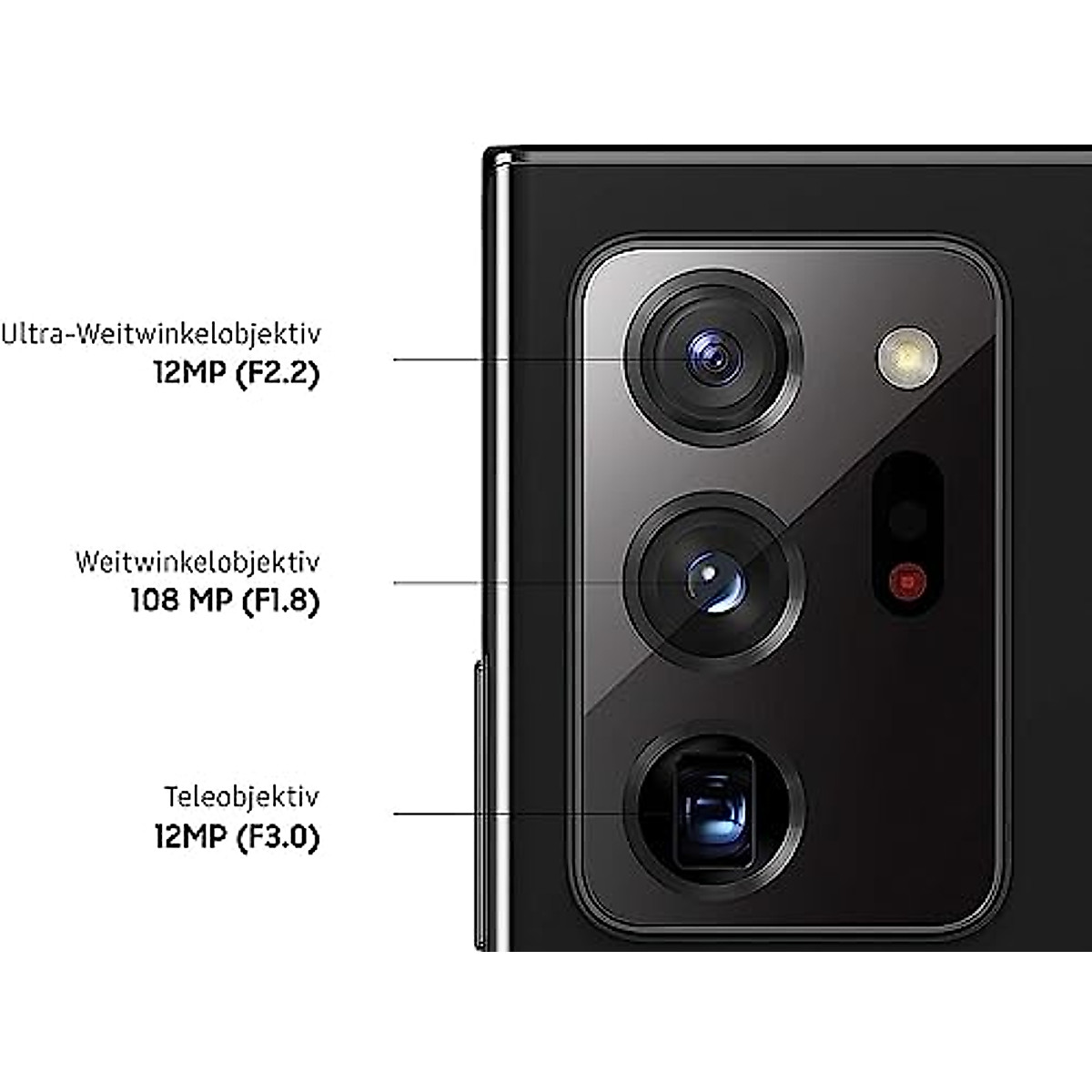 Samsung Galaxy Note 20 Ultra SM-N986B/DS, Dual SIM 5G, International Version (No US Warranty), 12GB+256GB, Mystic Black - Unlocked