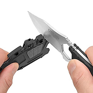 CAMILLUS Comb 7.25" Clip Point Blade Durable Corrosion-Resistant 420 Stainless Steel Outdoor Survival Hunting Fishing Camping Fixed Blade Knife, Molded Sheath with 4 Additional Functions Included
