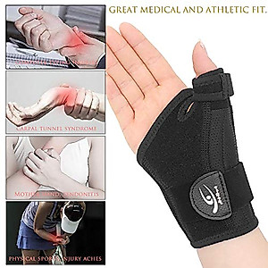 HiRui Wrist Brace Thumb Brace with Thumb Splins Support for Men and Women, Wrist Stabilizer for Sprains Tendonitis Carpal Tunnel Arthritis Pain Relief Recovery (One Size, Right Hand)