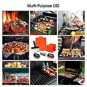 KTUOPEE Griddle Cleaning Kit for Blackstone 18 Pieces Flat Top Grill Accessories Cleaner Tool Set with Scraper, Heat-Resistant Silicone Spatula Mat with Hanger, Cleaning Brick, Scouring Pads