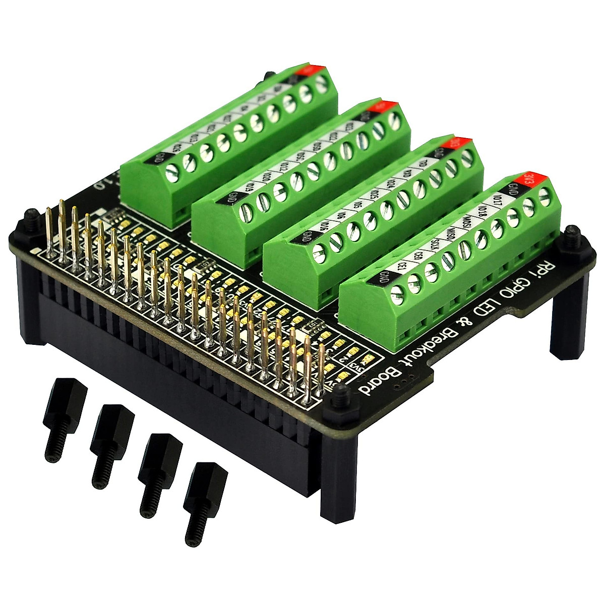 GPIO Status LED Terminal Block Breakout Board for Raspberry Pi A+ 3A+ B+ 2B 3B 3B+ 4B