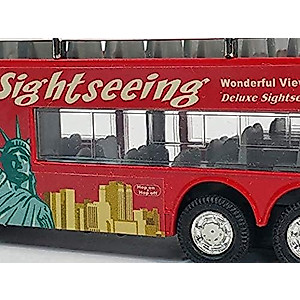 toywonders New York City NYC Double Decker NYC Sightseeing Double Decker Tour Bus Open Top Red 2168D 6 inch Diecast
