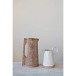 Creative Co-Op Stoneware Pitcher w Reactive Glaze, Sienna Color