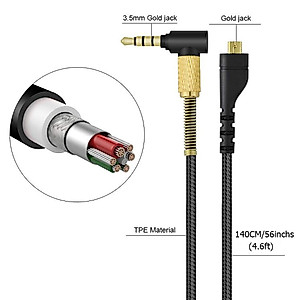 BUTIAO Arctis 7 Cable for SteelSeries Headphones, Replacement Audio Cable Extension Cord for SteelSeries Arctis 3, Arctis Pro, Arctis 5, Arctis 7, Arctis Pro Wireless Gaming Headset 2m/6.5 Feet