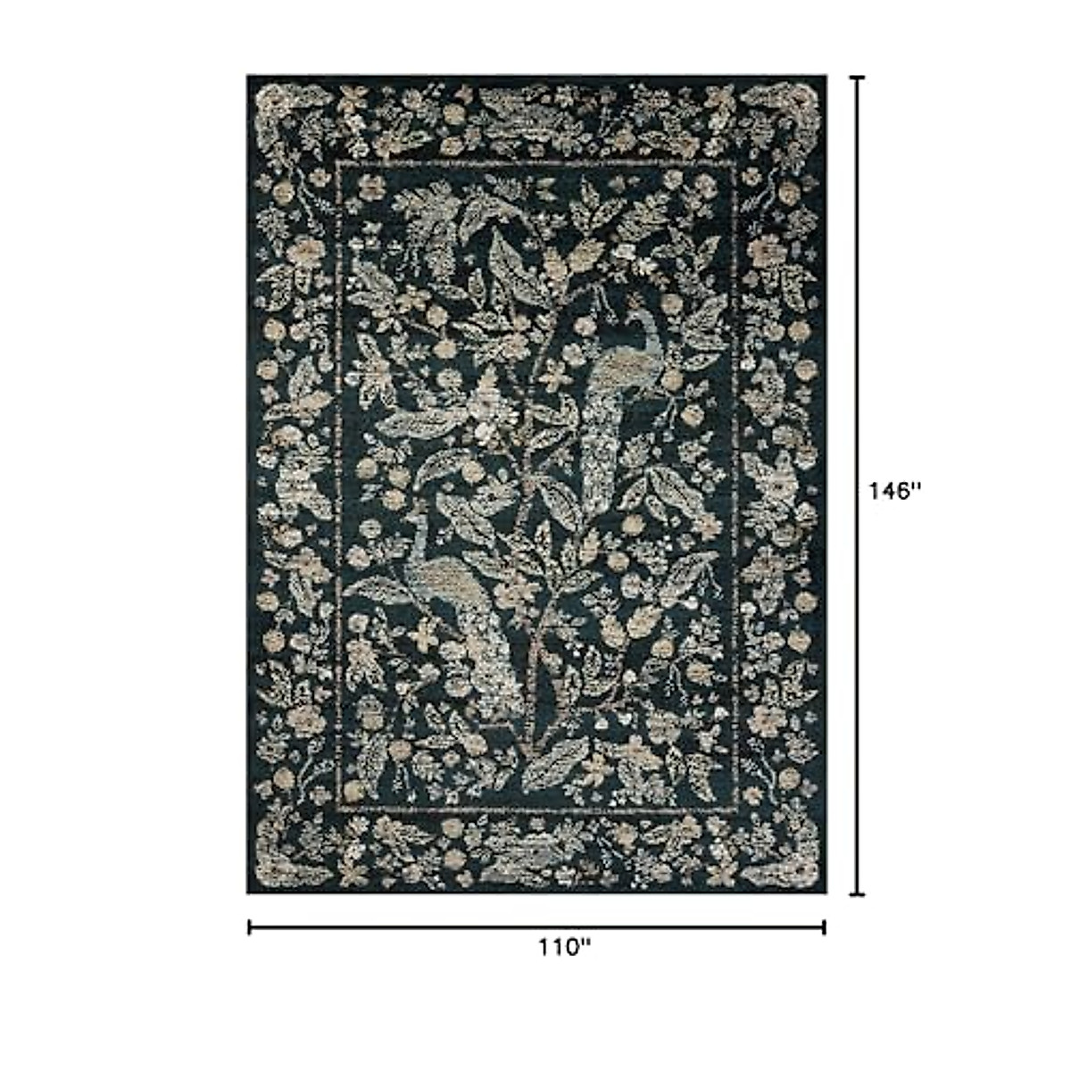 Loloi Rifle Paper Co. x Laurel Navy 9'-2" x 12'-2" Area Rug