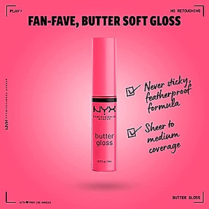 NYX PROFESSIONAL MAKEUP Butter Gloss, Non-Sticky Lip Gloss - Peaches & Cream (Pink Coral)
