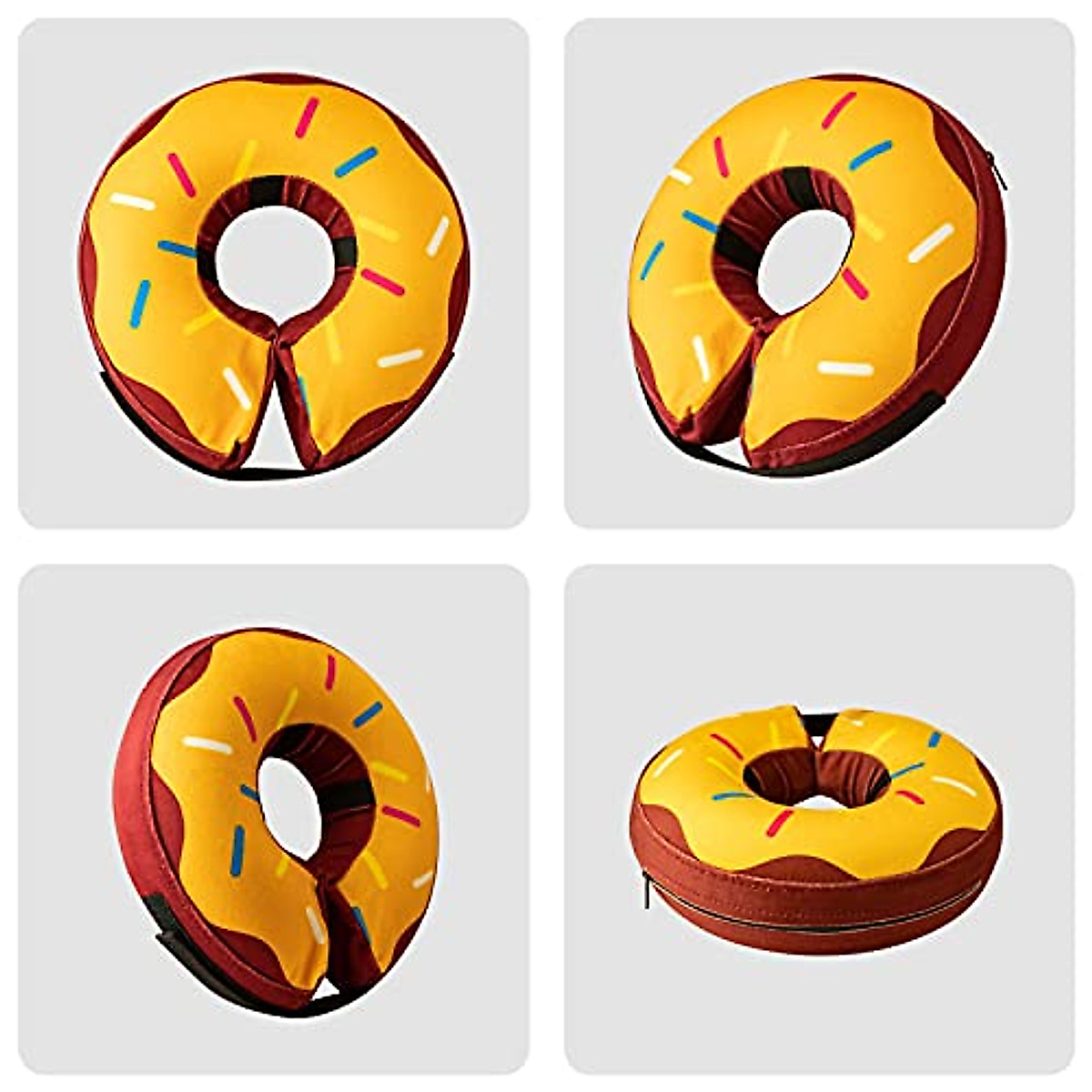 Protective Inflatable Collar for Dogs and Cats - Soft Recovery Pet Cone, E-Collar Does not Impede Vision Orange M