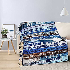 to My Wife Gifts Super Soft Flannel Blanket - Anniversary Romantic Birthday Gift Valentine's Day Gift from Husband to Wife - Gifts for Her Soft Sofa Bed Throw Blanket (60inchx50inch)