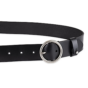 Levi's Women's Circular Center Bar Buckle Belt, Black, Small