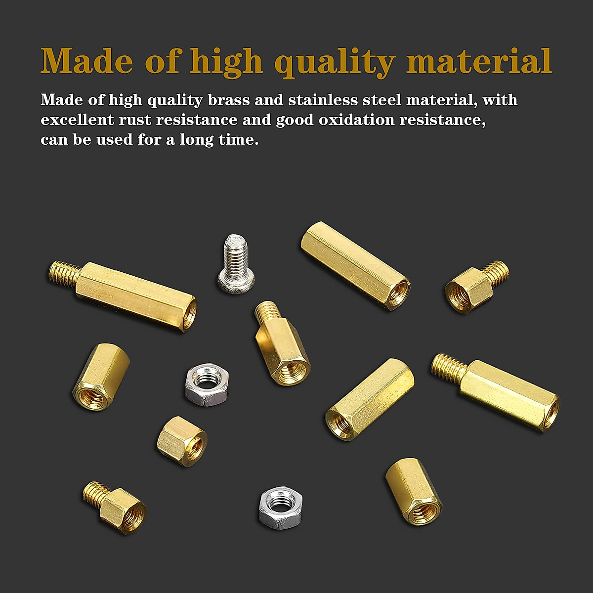 Csdtylh 180Pcs M4 Motherboard Standoffs&Screws&Nuts Kit, Hex Male-Female Brass Spacer Standoffs, Laptop Screws for DIY Computer Build, Electronic Projects, Raspberry Pi, Circuit Board etc.