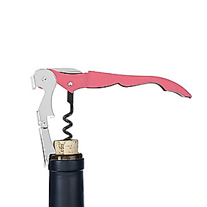 True TrueTap Soft Touch Double Hinged Waiter’s Corkscrew, Stainless Steel Wine Key with Foil Cutter, Multicolor