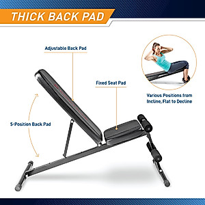 Marcy Adjustable Utility Weight Bench with Incline, Flat & Decline Positions MKB-211