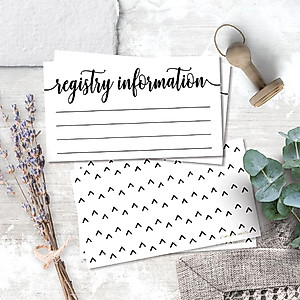 50 Registry Cards - Baby Shower or Bridal Shower - Invitation Inserts