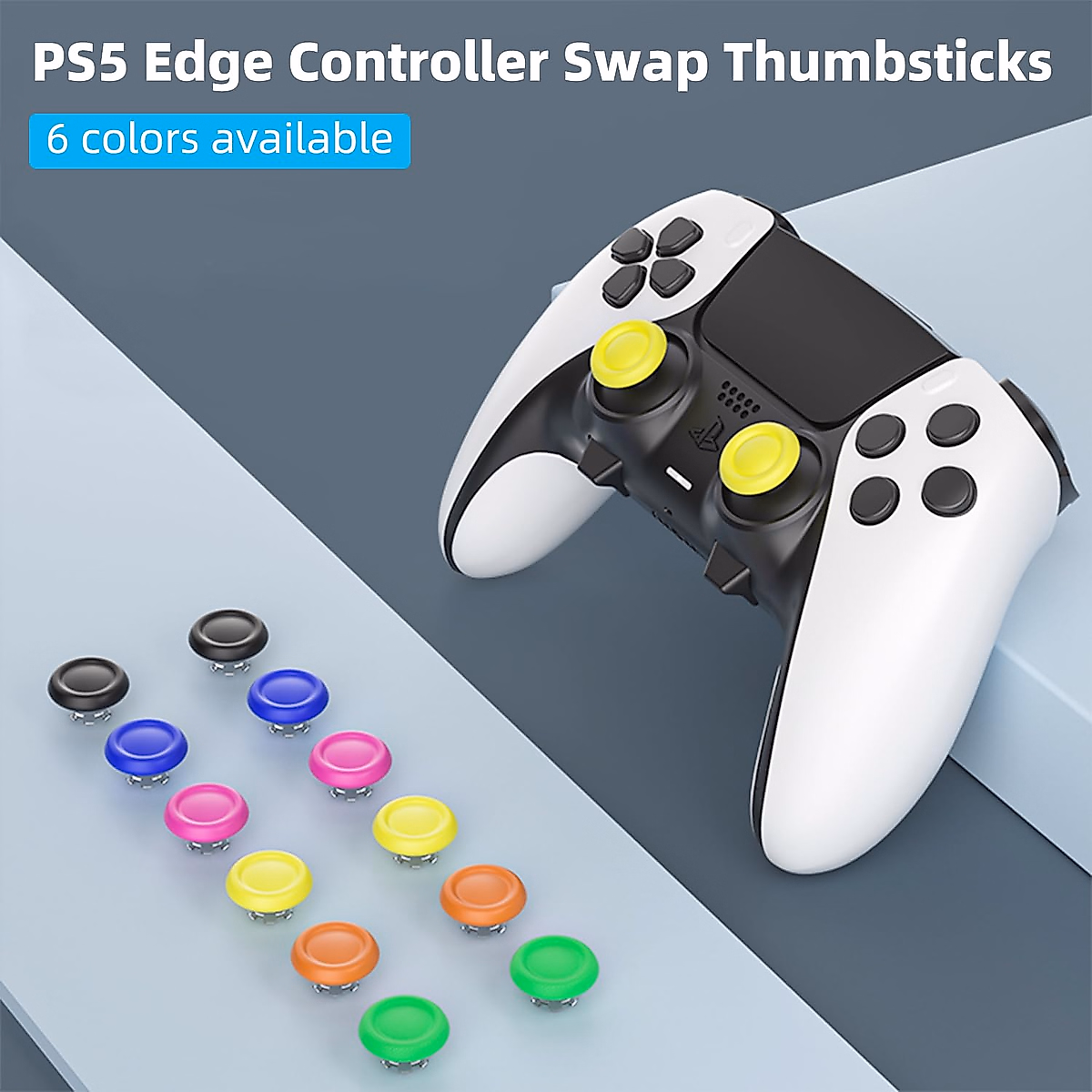 Jadebones 6 in 1 Swap Thumbsticks for PS5 Edge Controller (Red)