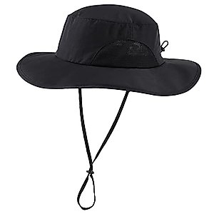 Home Prefer UPF50+ Mens Sun Hat Wide Brim Fishing Hat UV Protection Hat Portable Gardening Bucket Hat Black