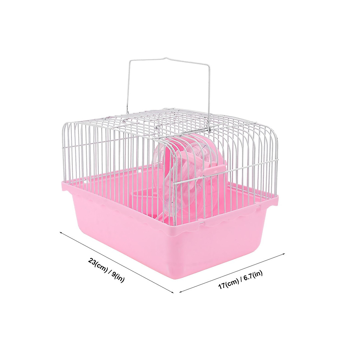 ULTECHNOVO Chinchilla Cage Hamster Carrier Guinea Pig Travel Cage with Wheel and Water Bottle- Small Animal Cage Small Devil Hamster Carry Cage Guinea Pig Toys Hamster Enclosure