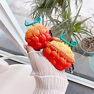 AOLABOKY Funny Anime Devil Fruit Earphone Case for airpods 2nd 1st Generation Headphone 3D Silicone Protective Soft Cover airpods 1 2 case Suitable for Boys and Girls