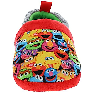 Sesame Street Toddler Slippers, Allover Character Print, Red/Grey, Size 9/10