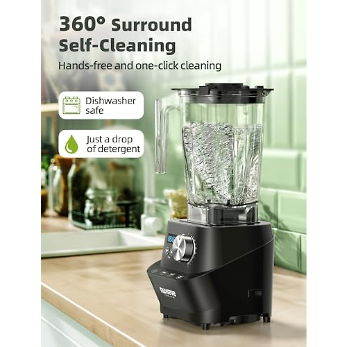 Nuwave Infinity Commercial Blender, Heavy-Duty Smoothie Blender w/ 2.5HP Copper Motor & Laser-Cut Blades, Last 100 Years, Quick Ice Crushing, 64oz Tritan Jar, NSF Certified, 10 Speeds, Self-Cleaning