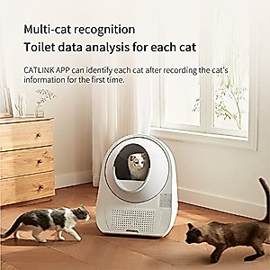 CATLINK Self Cleaning Automatic Litter Box for Cats 3.3~22lbs-APP Control,Double Odor Removal-Extra Large with 40 Liners&1 Carbon Filter Box Included -Smart Robot Cat Litter Box (New Version)