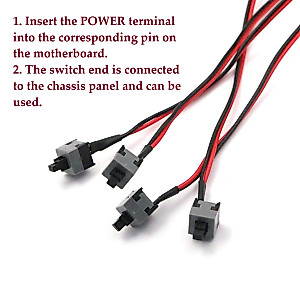 CenryKay Computer Switch Wire Cable on/Off Push Button Restart Line PC Power Switch Cables 45cm (6 Pack 2 Pin)