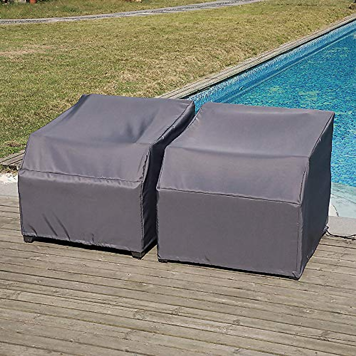 SUNSITT 2-Piece Outdoor Wicker Chairs Patio Furniture Set with Cushions, 2 Throw Pillow and Sofa Cover Included