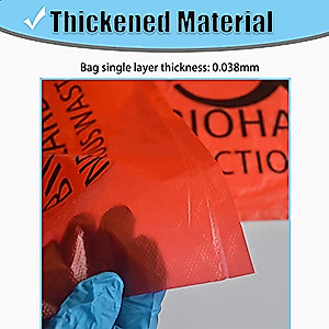Daarcin Red Biohazard Waste Bags,20pcs 16.5x20in/42x51cm Medical Action Infectious Waste Bag With Hazard Symbol Disposable Hazardous