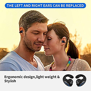 Bluetooth Headset, Sunffice Single Ear BT5.0 Ultralight Wireless Headphone Cell Phone Earpiece Ear Clip with Mic, Noise Canceling Handsfree Driving Earbud for iPhone, Android,Samsung Smartphone(Black)