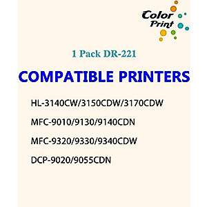 1-Pack Compatible DR-221CL Drum Unit Replacement for Brother DR221CL DR-221 DR221 Imaging Used for TN221 Toner HL-3140cw HL-3170cdw HL-3180CDW MFC-9130cw MFC-9330cdw MFC-9340cdw DCP-9020CDN Printer