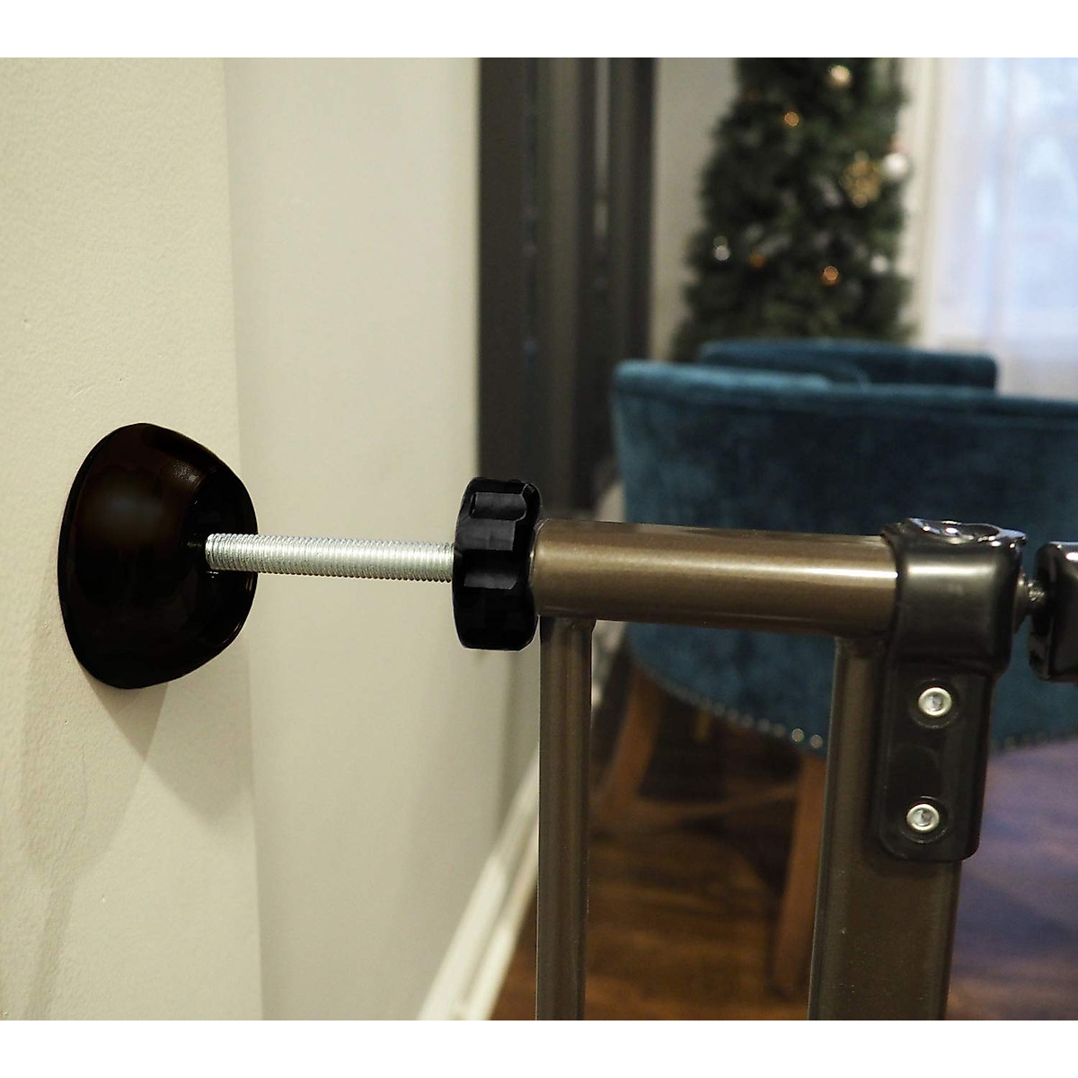 Baby Gate Guru Small Wall Protector 4 Pack - Black - Cup Pads to Guard Your Walls from Pressure Mounted Baby Gates, Pet Gates, Safety Gates, Shower Curtain Rods, and More (4 Pack, Black)