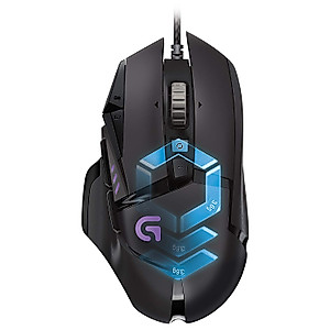 Logitech G502 Proteus Core Tunable Gaming Mouse, 12,000 DPI On-The-Fly DPI Shifting, Personalized Weight and Balance Tuning with (5) 3.6g Weights, 11 Programmable Buttons, Fully Customizable Surface