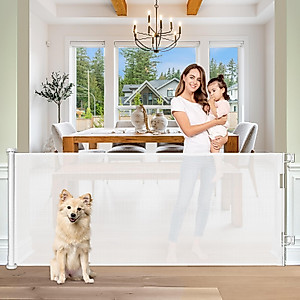 Extra Wide Baby Gate for Large Openings Retractable Baby Gates Indoor Outdoor Extra Long Baby Gate for Doorway Stair Gates for Kids or Pets Extra Large Dog Gate for Stairs