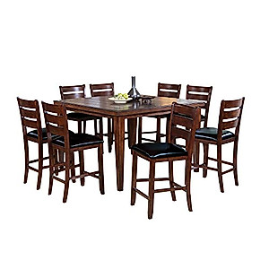 Acme Urbana Counter Height Chair in Black and Cherry (Set of 2)