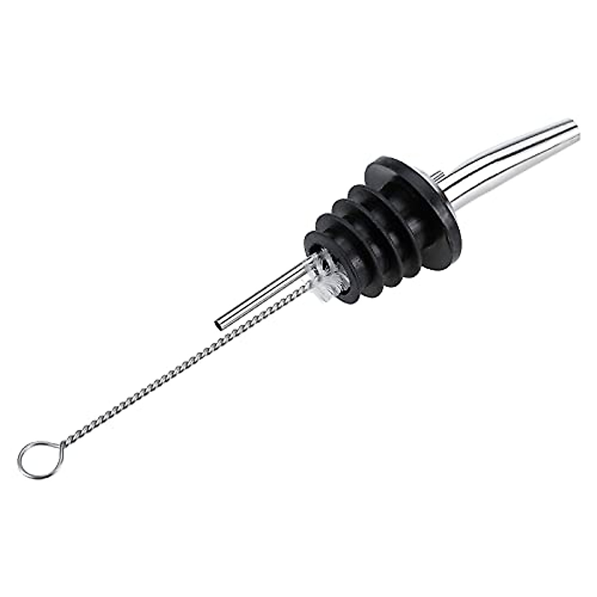 XMSound 48 Pack Stainless Steel Classic Bottle Pourers with Rubber Dust Caps，For Alcohol Spouts Bottle Spout Liquor Bottle Pourers Pour Spouts，For Liquor Bottles Liquor Pourers liquor dispenser bar