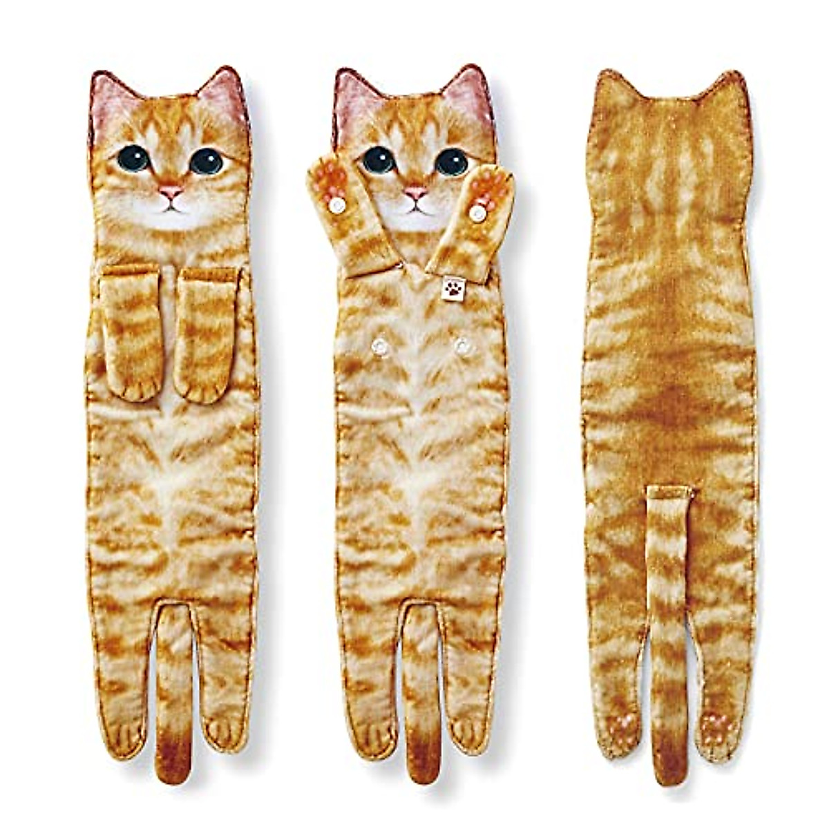 Cat Funny Hand Towels for Bathroom Kitchen - Cute Decorative Cat Decor Hanging Washcloths Face Towels Super Absorbent Soft-Valentines Day Mothers Day Housewarming Gifts for Women Cat Lovers(Orange)