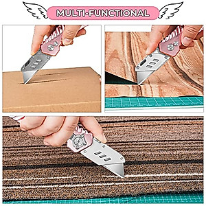 DIYSELF 1 Pack Razor Knife, Folding Utility Knife with Extra 5 Blades, Sharp Box Cutter Knife, Razor Blades Utility Knife for Home, Box Opener for Carton, Box Knife for Paper, Boxcutter for Cardboard