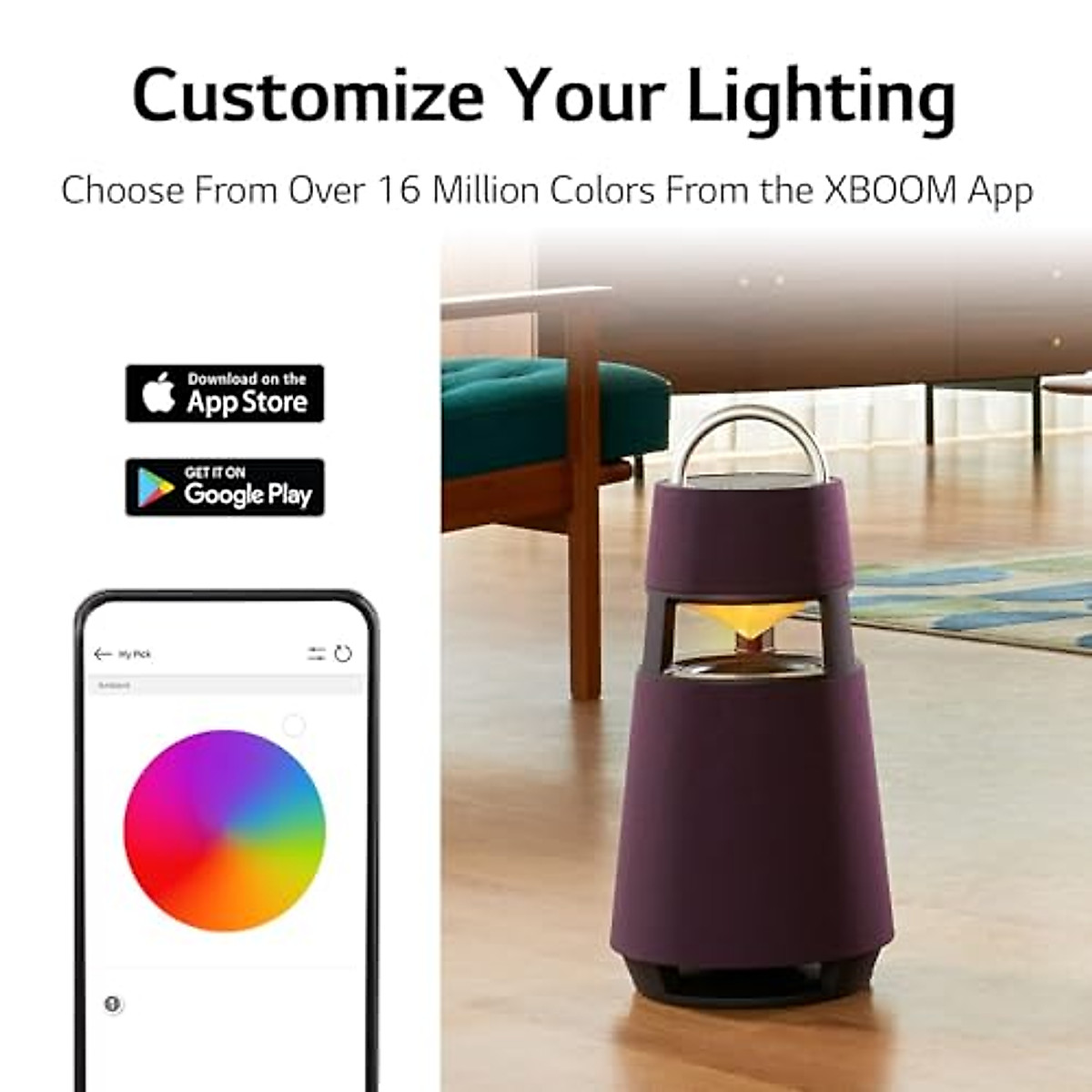 LG RP4G XBOOM 360 Omnidirectional Portable Bluetooth Speaker - RP4G Peacock Green