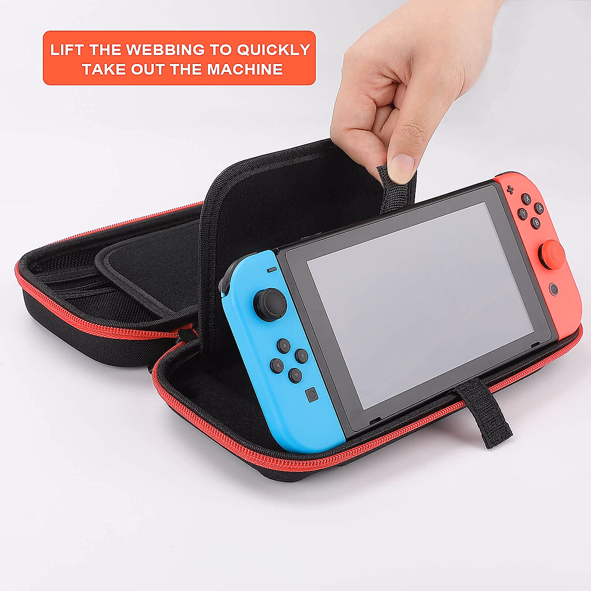 Horse Running on Grass Travel Carrying Case Tote Bag For Nintendo Switch Accessories Holds 20 Game Card Bag