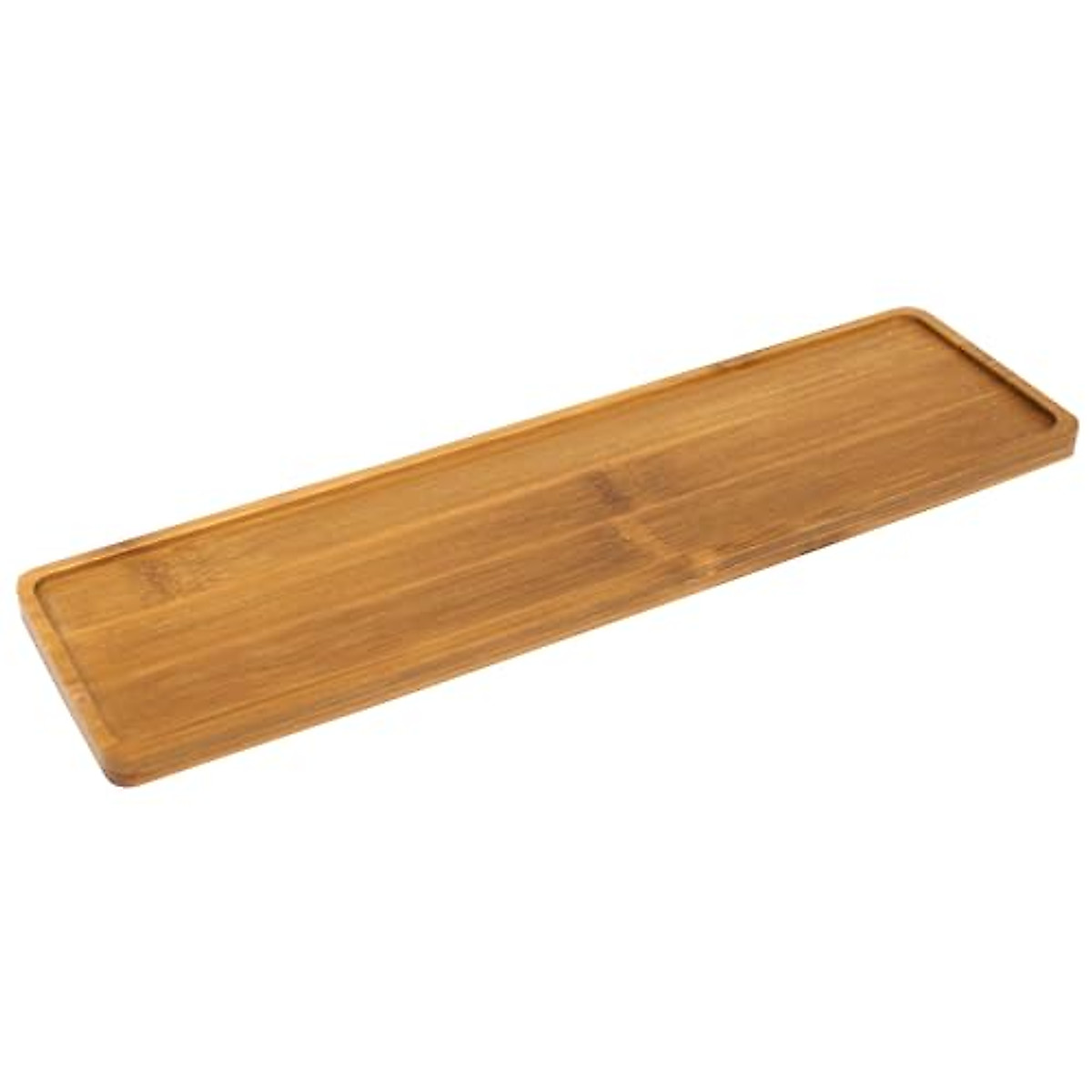 Ceramic Succulent Pots - 1 Pot - Long Rectangle - with Bamboo Tray - White - 11"