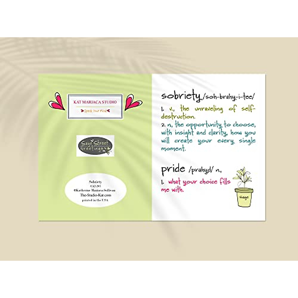 Recovery Cards - Sobriety Greeting Card - Sober Anniversary Cards - Motivation Cards for AA Recovery - Sober Cards - Alcoholic Recovery - Card and Envelope Set - Blank inside