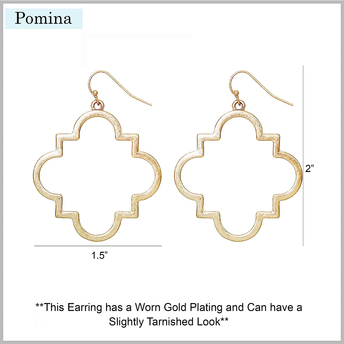 POMINA Quatrefoil Clover Gold Dangle Drop Earrings Gold Silver Two Tone Textured Trendy Fashion Earrings for Women