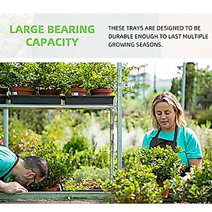 YTKD (10 Pack) 1020 Plant Growing Trays Extra Strength Durable Black Plastic Growing Trays for Seeds Seedlings Cloning Indoor Gardening, Sprouts and Microgreen(Without Drain Holes)