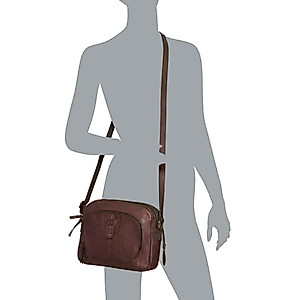 BORN Women's Westgate Crossbody Camera Leather Bag, Chocolate