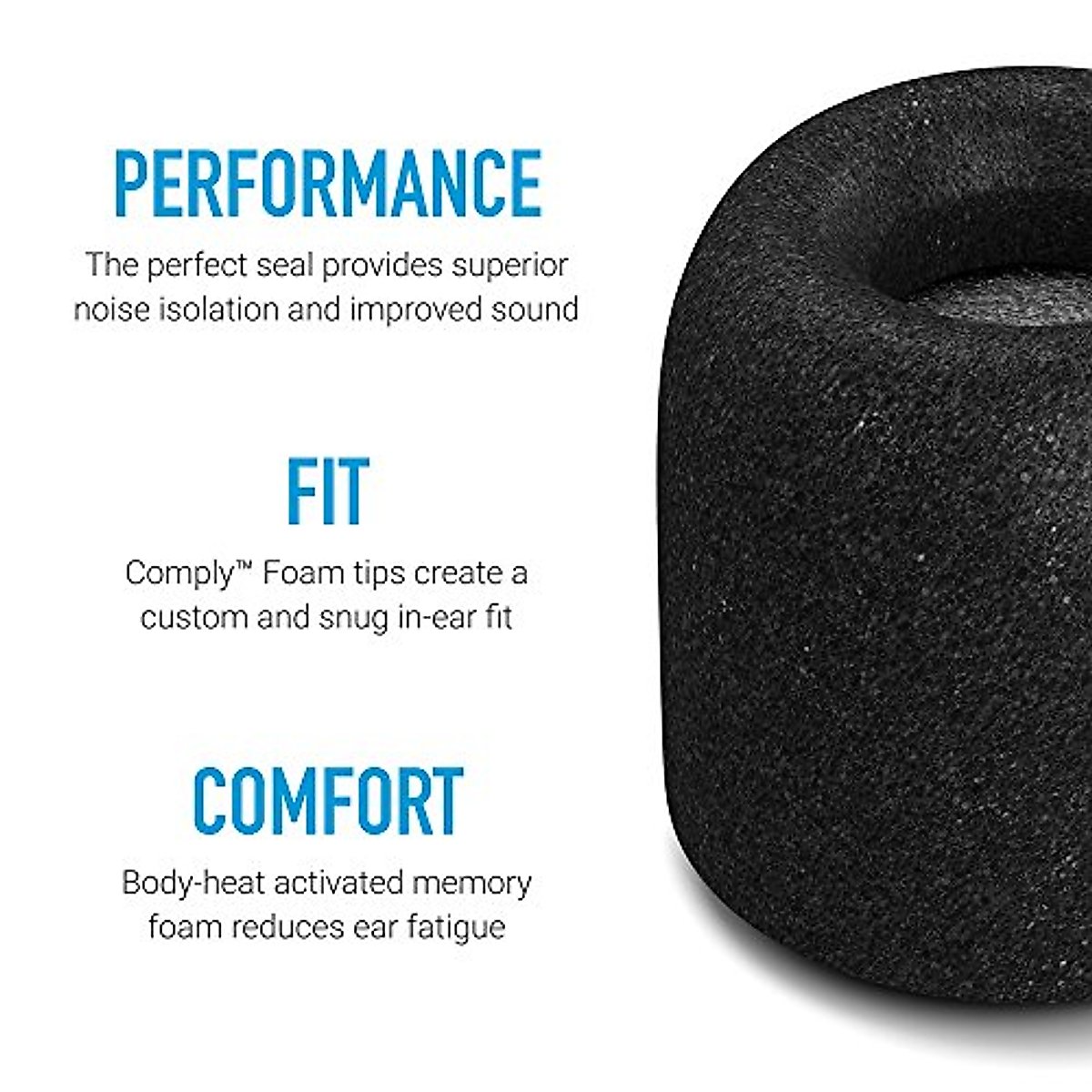 COMPLY Isolation Plus Memory Foam Replacement Earbud Tips for Sennheiser Momentum Earphones with Noise Reduction, WaxGuard, and Secure Fit (Small, 3 Pairs)