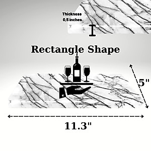 QaaN WooD Multifunctional Marble Slab Stone Serving Tray for Charcuterie,Meet,Pastry,Perfect White Cheese Board and Cutting Board, Tray,ative Tray,Vanity