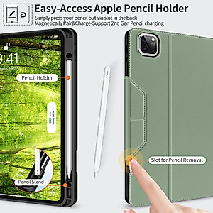 H HOLIMET Case for iPad Pro 12.9 2022 6th/5th/4th/3rd Generation 2021 2020 2018 with Pencil Holder Shockproof Folio Cover for iPad Pro 12.9 inch, Auto Sleep/Wake, Vegan Leather