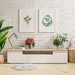 Louise Maelys Cross Lily Pattern Embroidery Starter Kit,Cross Stitch Kits for Adults with Embroidery Hoop Needles Threads Instruction -Easter Jesus