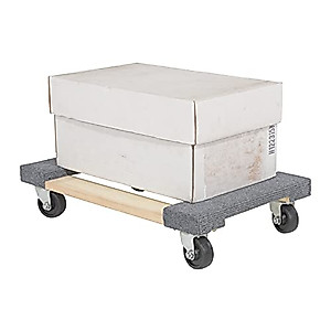 Vestil HDOC-1624-9 Hardwood Dolly with Carpet End, 900 lbs Capacity, 24" Length x 16" Width x 5-3/4" Height Deck